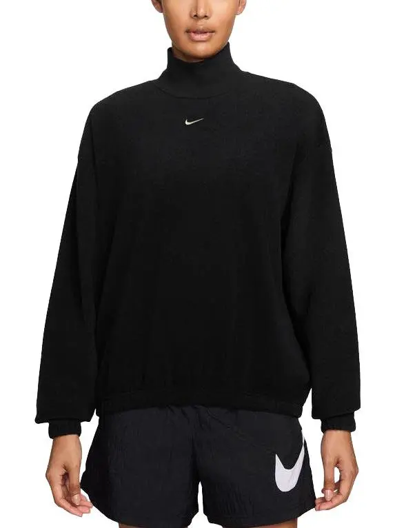 Nike Phoenix Plush Mock Neck Sweatshirt - Black/sail