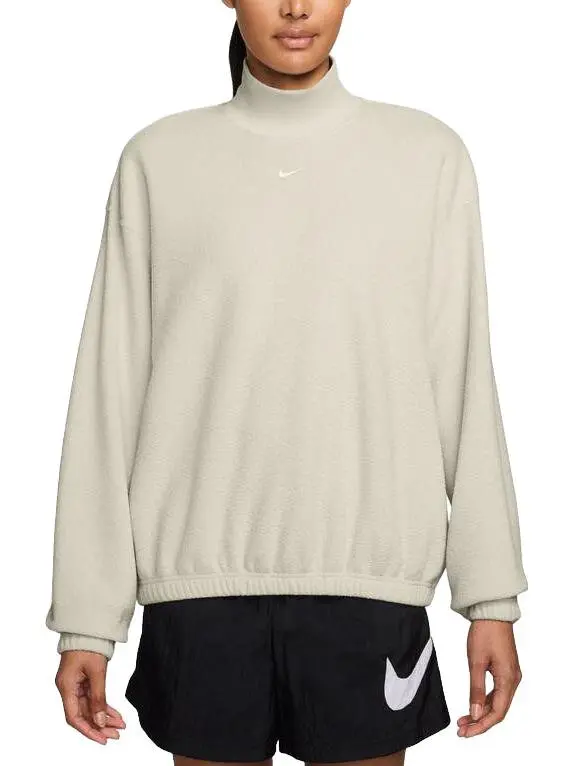 Nike Phoenix Plush Mock Neck Sweatshirt - Light Bone/sail