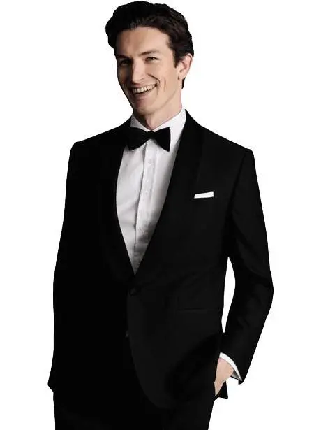 CHARLES TYRWHITT Shawl Dinner Suit Jacket - Black