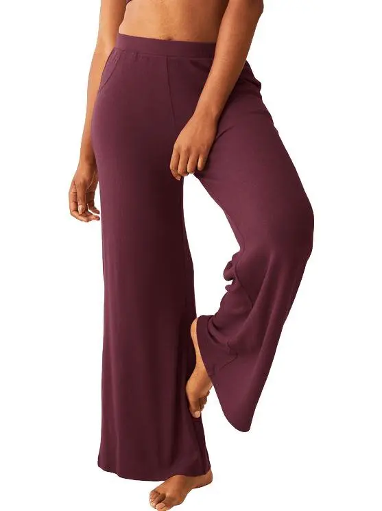 KINDRED BRAVELY Cozyknit Wide Leg Lounge Pant - Deep Burgundy