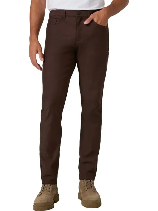 7 Diamonds Baron Straight Leg Stretch Twill 5-pocket Pants - Walnut