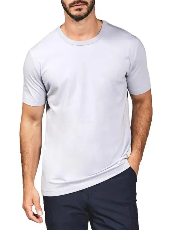 7 Diamonds Stretch Cotton & Modal Performance Crewneck T-shirt - Mist Grey