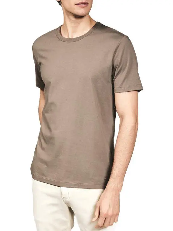 7 Diamonds Stretch Cotton & Modal Performance Crewneck T-shirt - Umber