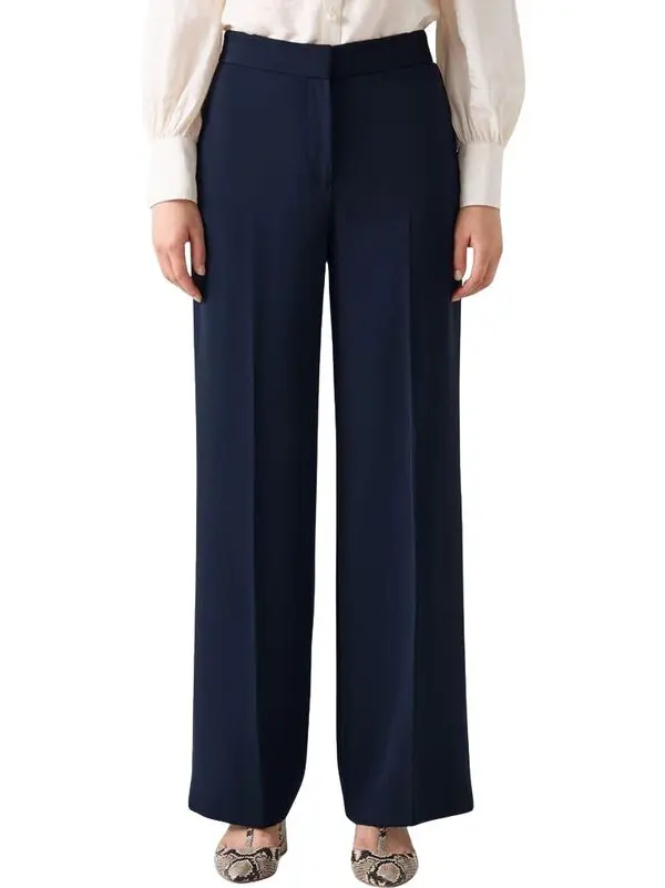 LK BENNETT Audrey Wide-leg Pants - Navy