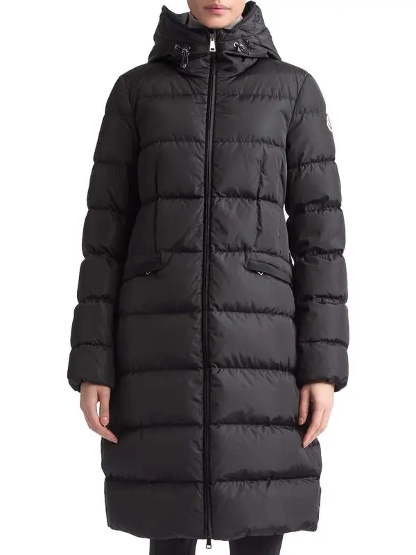 Moncler Avocette Hooded Quilted Down Puffer Coat - Black/black