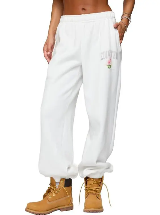 EDIKTED Flerua Logo Sweatpants - White