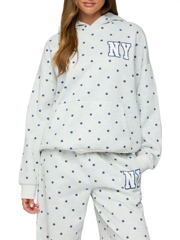 EDIKTED Polka Dot Hoodie - Gray-melange