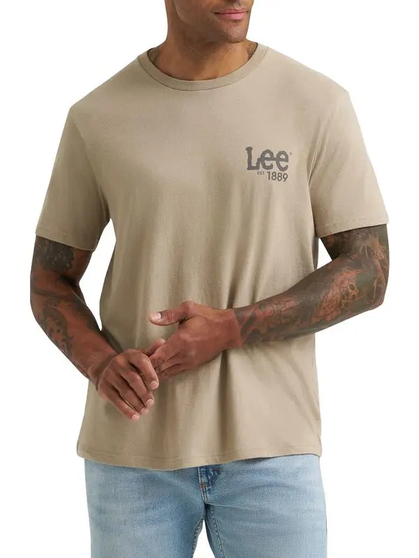LEEM Cotton Logo Graphic T-shirt - Trenchcoat