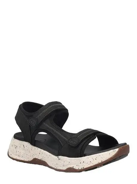 TAOS Super Side Sandal - Black Emboss