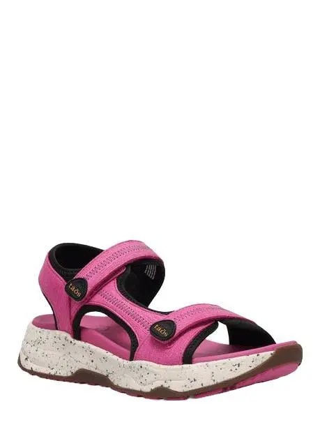 TAOS Super Side Sandal - Fuscia Emboss