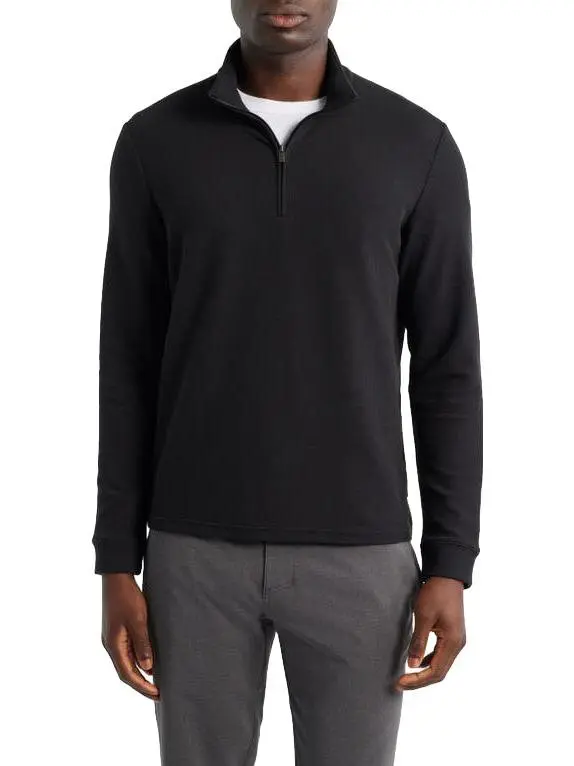 FREE FLY Waffle Quarter-zip Pullover - Black