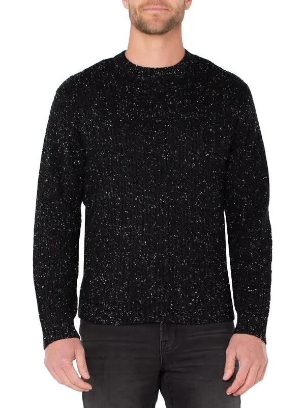 LIVERPOOL Cable Crewneck Sweater - Black