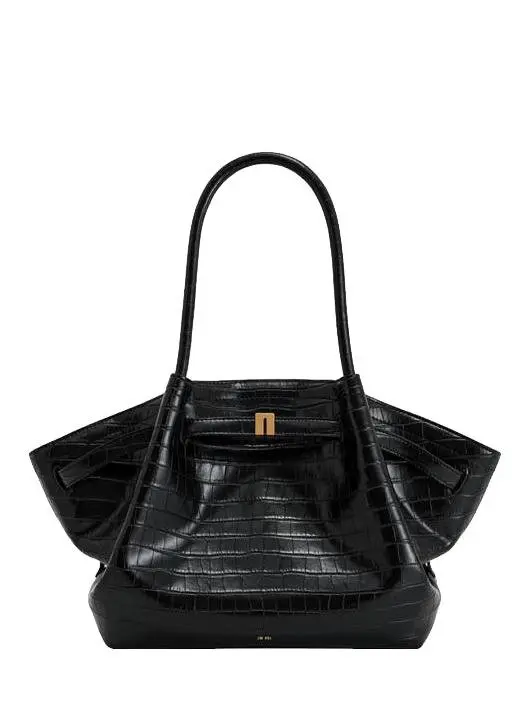 Jw Pei Hana Croc-embossed Faux Leather Tote - Black Croc
