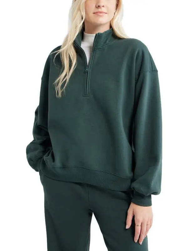 Bp. Relaxed Quarter Zip Pullover - Green Gables