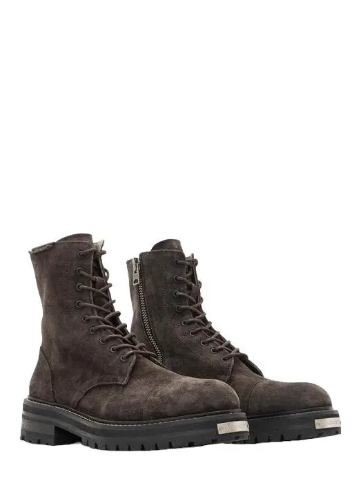 ALLSAINTS Hank Lug Sole Boots - Warm Grey