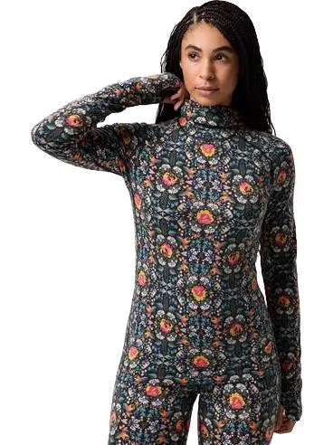 BACKCOUNTRY Cedars Rws Merino Lightweight Baselayer Balaclava Top - Tyrol Floral Print