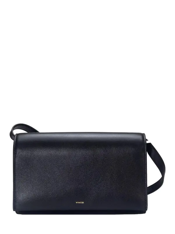 Vince Leather Crossbody Wallet - Black