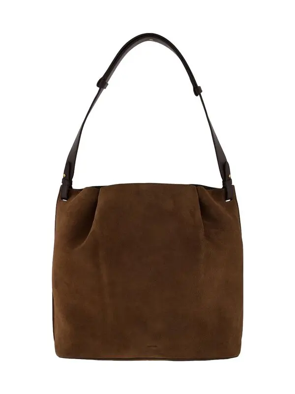 Vince Ava Leather Bucket Bag - Chocolate