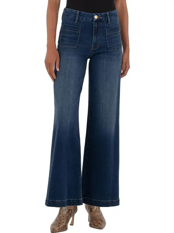 Kut From The Kloth Meg Patch Pocket High-waist Wide-leg Jeans - Contentment
