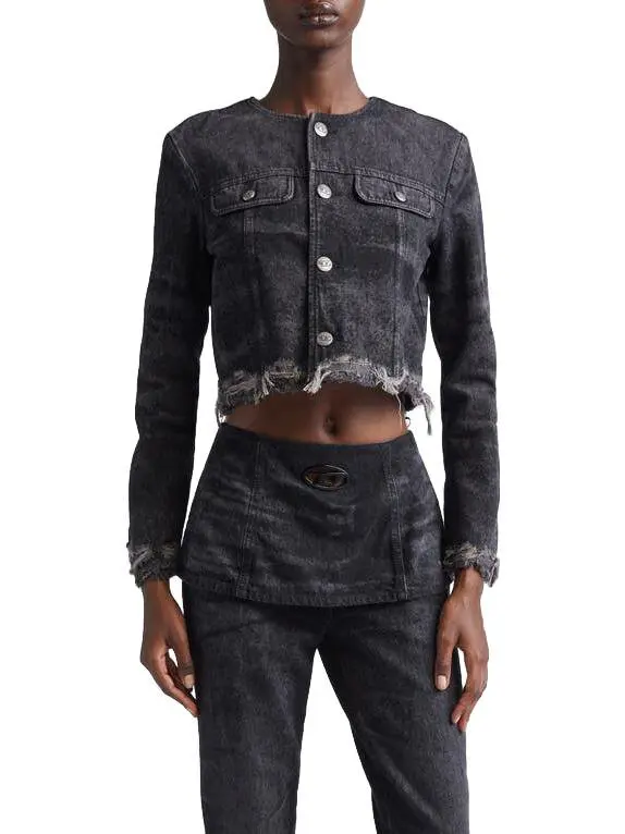DIESEL® De-graffy-fsh Denim Trucker Jacket - Black/denim
