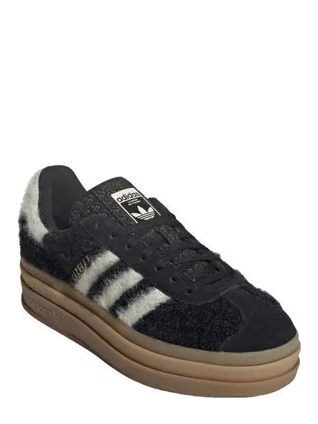 Adidas Gazelle Bold Platform Sneakers - Black/cream White/gold