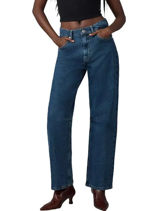 LOLA DENIM Dylan High-rise Barrel Jeans - Classic Stone Blue
