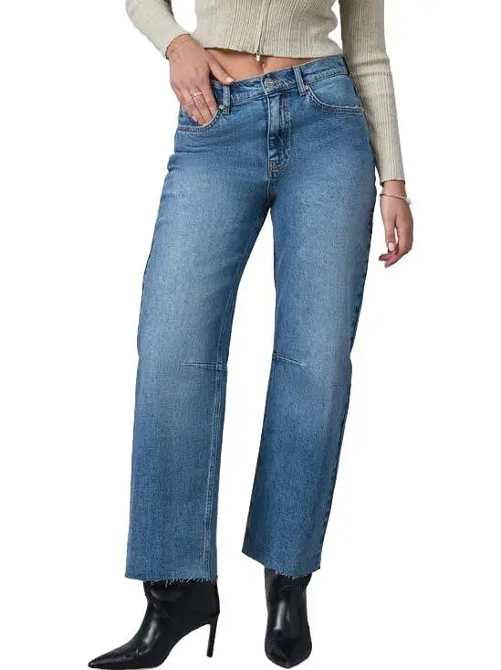 LOLA DENIM Dylan High-rise Barrel Jeans - Divine Blue