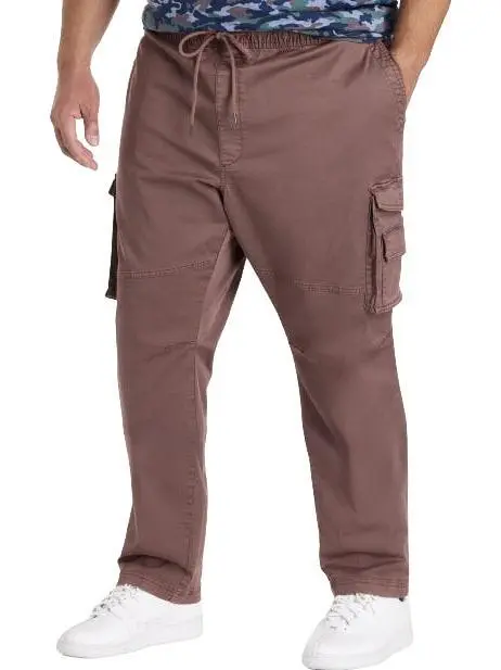 TRUE NATION BY DXL Big & Tall Tapered-fit Comfort Cargo Pants - Peppercorn