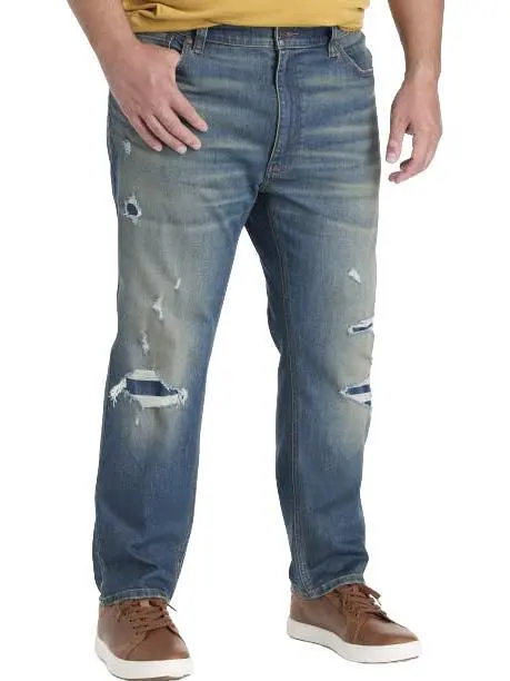 TRUE NATION BY DXL Big & Tall Rip And Repair Tapered-fit Jeans - Rough Edges