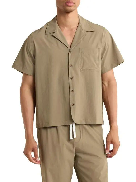 RIZORT Tim Stretch Nylon Camp Shirt - Olive