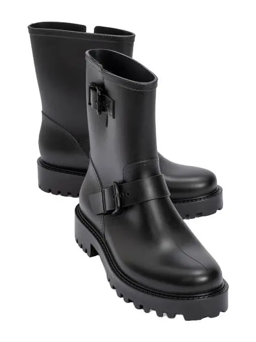 PROLOGUE SHOES Zone Rain Boot - Black Faux Leather