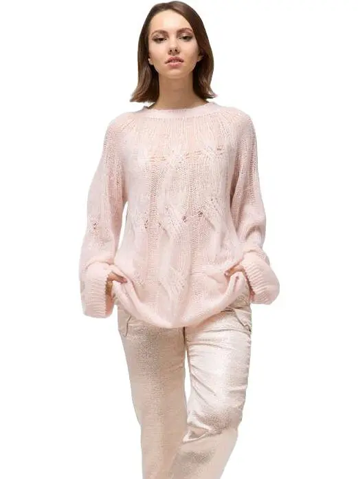 LE FAFO Cable-knit Cashmere Sweater - Light Pink