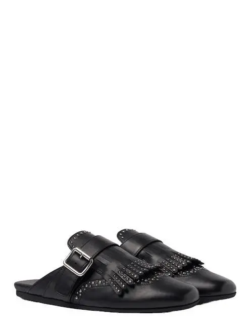 SCAROSSO Gaia Leather Mules - Black - Calf