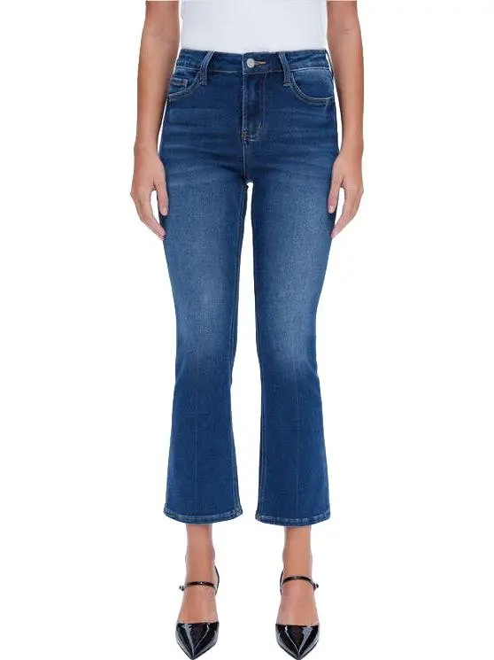 BAYEAS High-rise Bootcut Jeans - Dark Blue