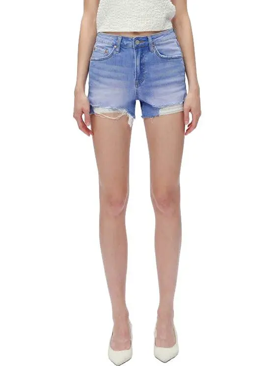 BAYEAS Mid-rise Denim Cutoff Shorts - Sky Blue