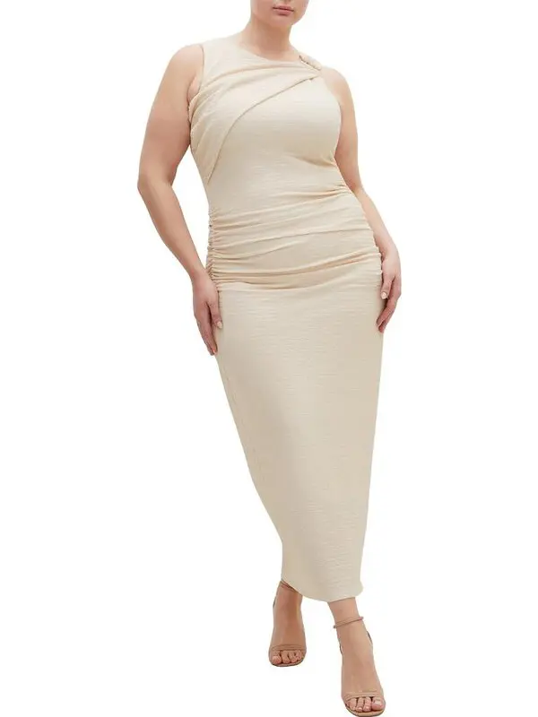 City Chic Fion Sleeveless Sheath Dress - Oat