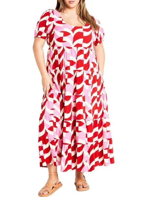 City Chic Mila Maxi Dress - Print
