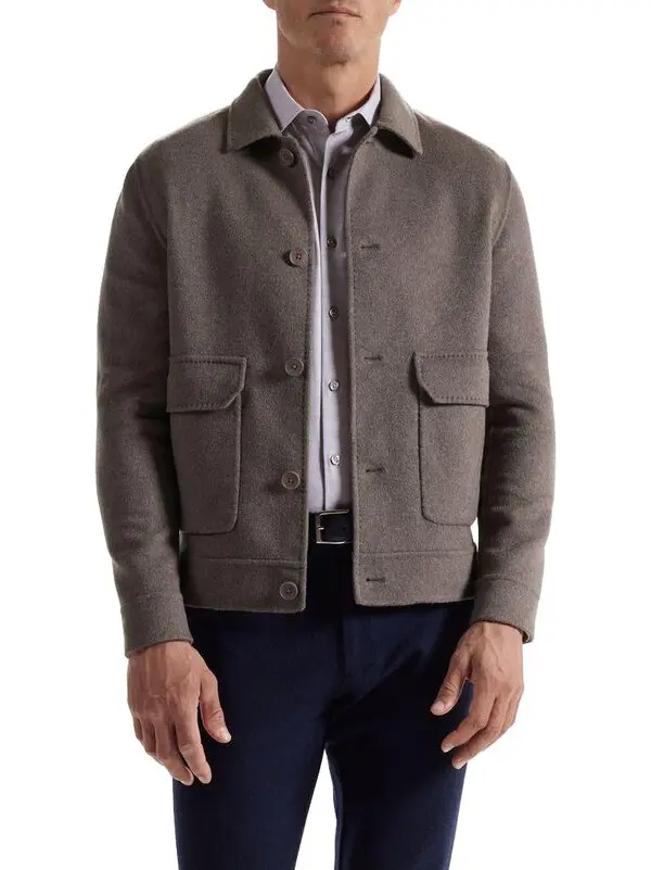 Bugatchi Felted Wool Blend Jacket - Walnut