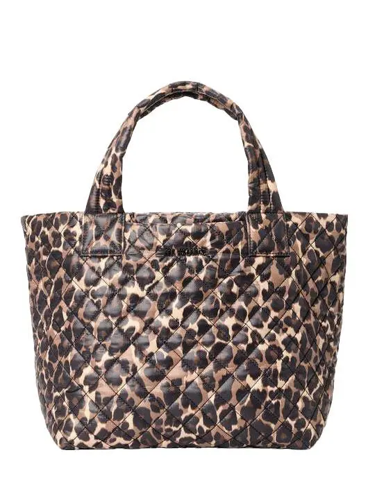 Mz Wallace Small Metro Deluxe Quilted Nylon Tote - Leopard