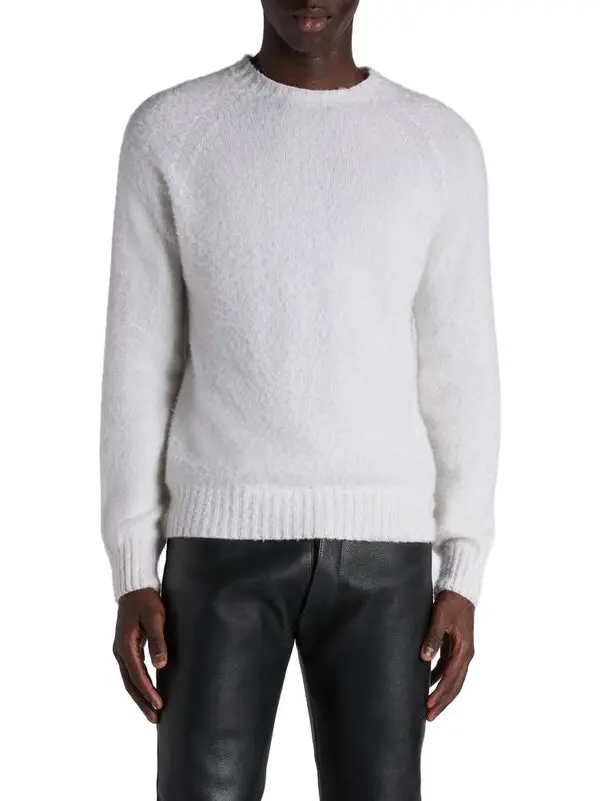 TOM FORD Scottish Teasel Cashmere Crewneck Sweater - Aw003 Chalk