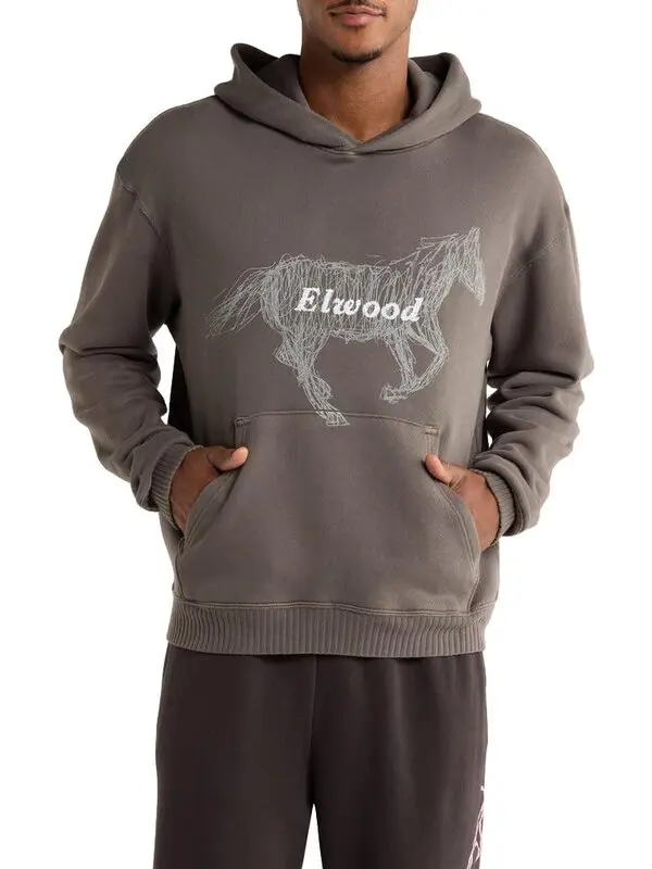 ELWOOD Stallion Organic Cotton Pullover Hoodie - Vintage Grey