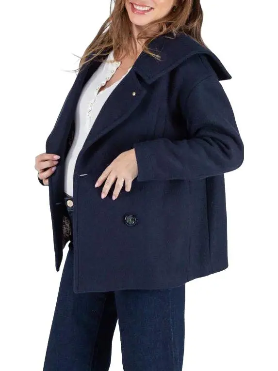 CACHE COEUR Malo Maternity Pea Coat - Navy