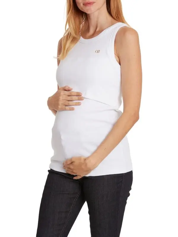 CACHE COEUR Maternity And Nursing Tank Top - White