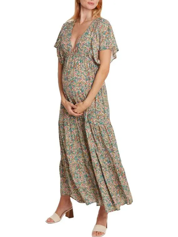 CACHE COEUR Victoria Maternity And Nursing Maxi Dress - Multicolor