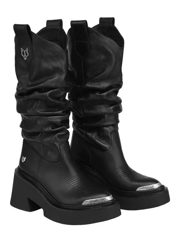 NAKED WOLFE Stable Cowboy Boots - Black