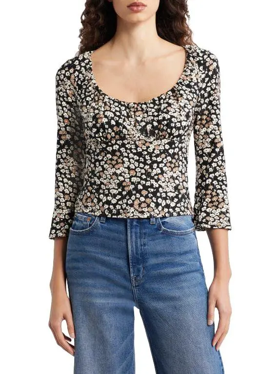 REFORMATION Effie Floral Knit Shirt - Juno