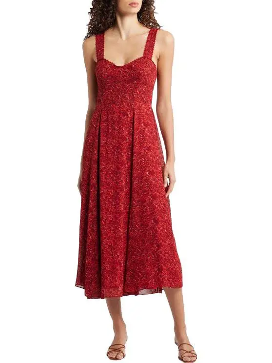 REFORMATION Lela Floral Print Midi Dress - Roseanne