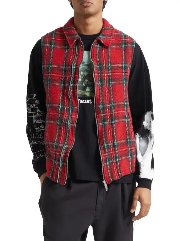 UNDERCOVERISM Plaid Wool Vest - Red Check