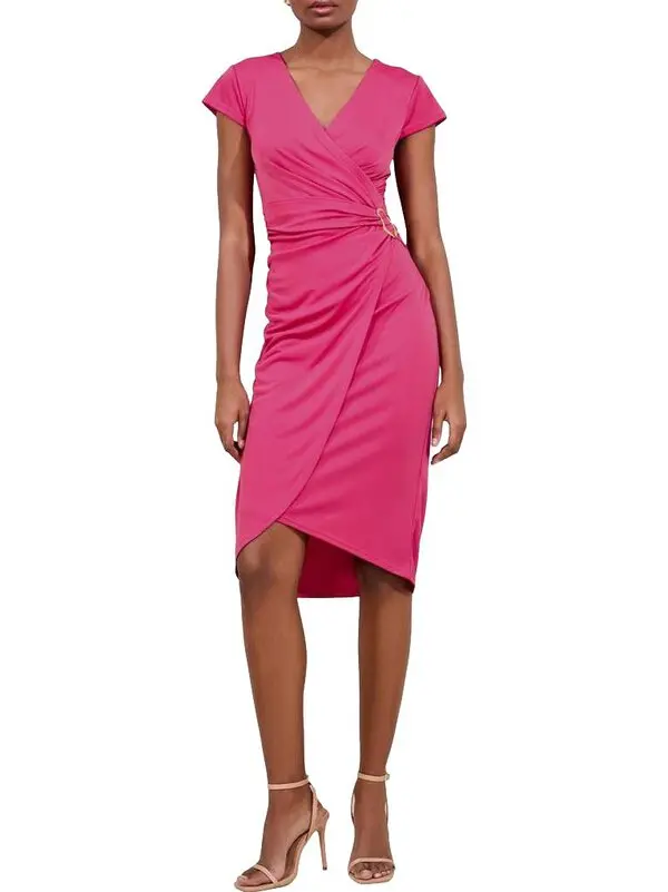 LIPSY Hardware Wrap Midi Dress - Magenta Pink