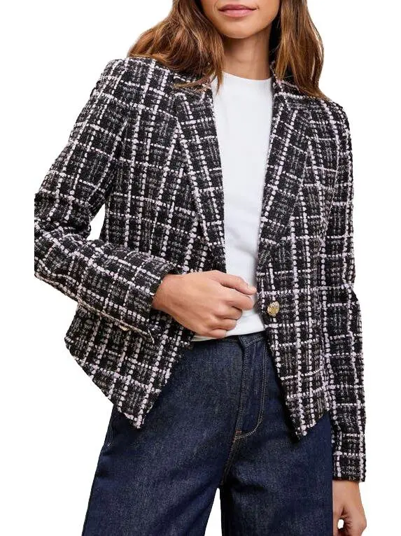 LIPSY Bouclé Crop Blazer - Black